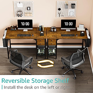 Lufeiya Computer Desk with Drawers - 40 Inch Work Small Desk for Bedroom Home Office, Simple Study Writing Table PC Desks with Drawer Storage Shelves, Rustic Brown