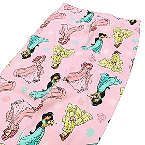 Disney Girls' Princess 6-Piece Snug-Fit Cotton Pajamas Set, DREAM BIG, 6