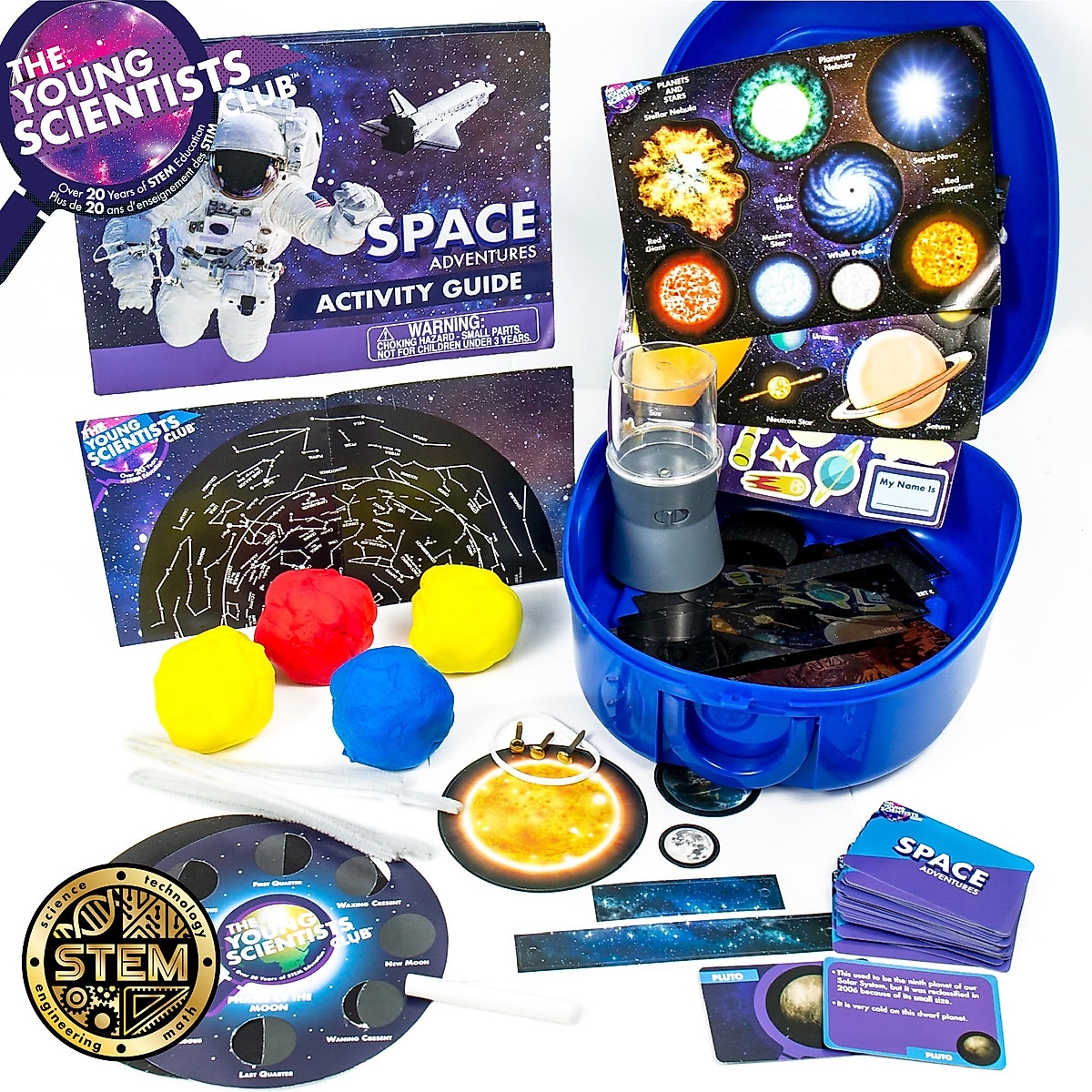 The Young Scientists Club Space Adventures Pack, STEM Kit, 13 Educational Activities, Includes Reusable Backpack, Space Navigator, DIY Constellations, Space Card Game & More, Multi (204755)