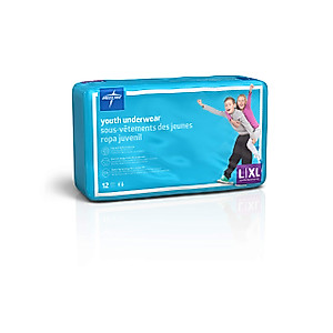 Medline Drytime Disposable Protective Youth Underwear, Large/XL, 12 Count (Pack of 4)