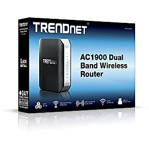 TRENDnet AC1900 Dual Band Wireless AC Gigabit Router, 2.4GHz 600Mbps+5Ghz 1300Mbps, One-Touch Network connection, 1 USB 2.0 Port, 1 USB 3.0 Port, DD-WRT Compatible, IPv6, Guest Network, Parental controls, TEW-818DRU