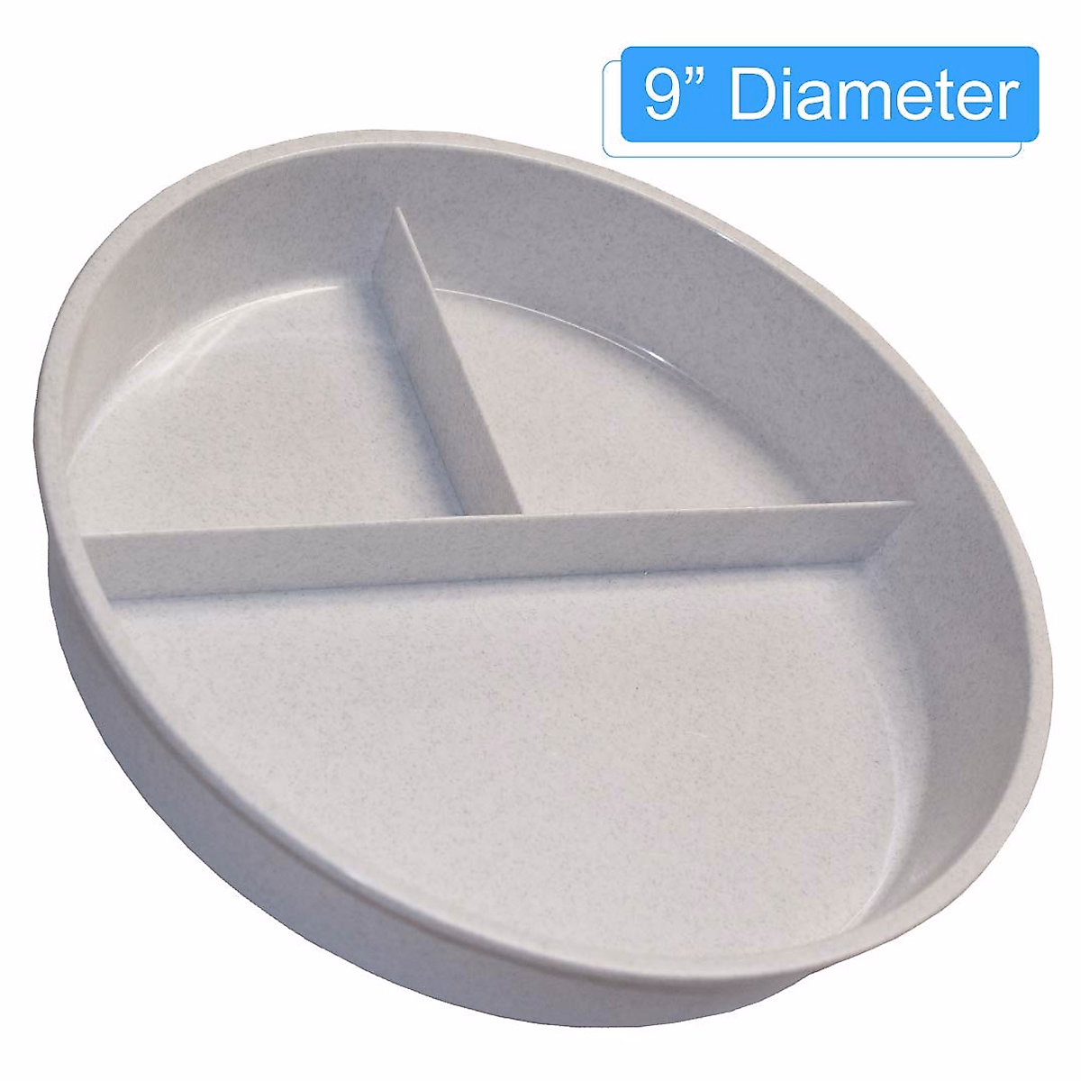 Rehabilitation Advantage High Sided Partitioned Dish with Lid, Gray (Pack of 2)