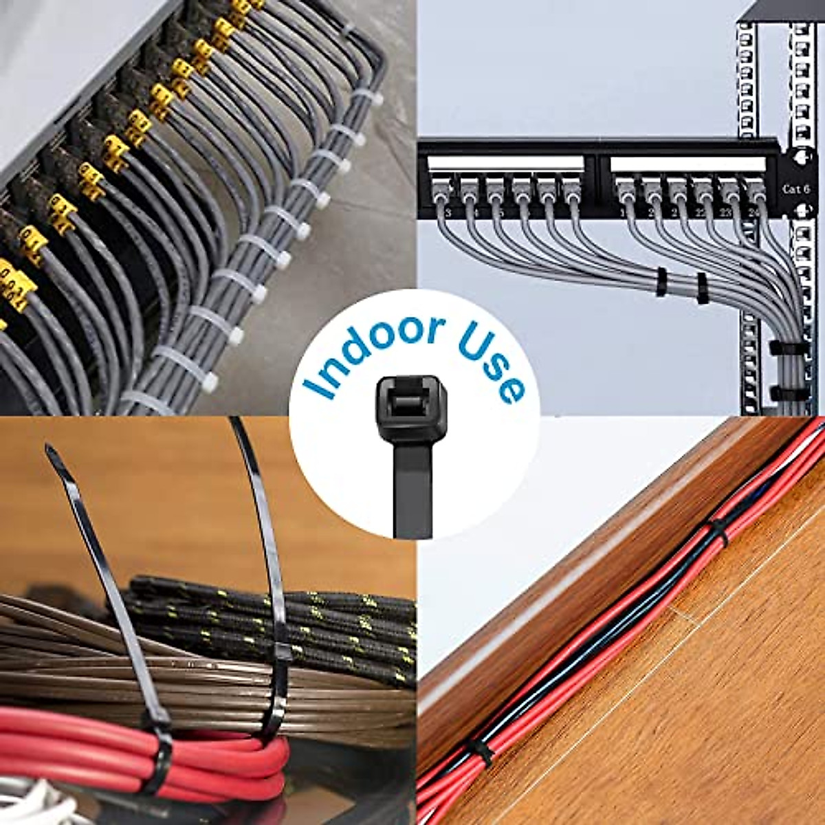 Zip Ties 18 inch (100 Pack), Black, 60lb Tensile Strength, UV Resistant Cable Ties for indoor and outdoor use, by Tantti Supply