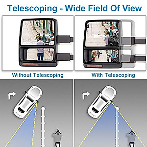 ECCPP Towing Mirrors Replacement fit for 2007-2014 for Ford for F150 Chrome Power Heated LED Turn Signal Puddle Lamp Cap Pickup Mirrors