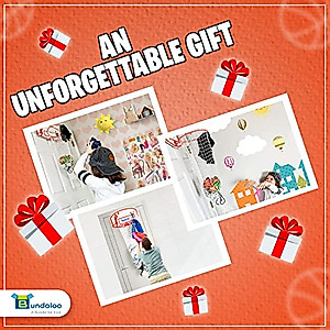 Bundaloo Basketball Laundry Hamper - Over The Door 2 In 1 Hanging Basketball Hoop Or Laundry Hamper Boys & Girls Room Decor - Fun Gift