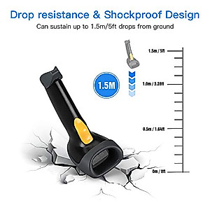 Eyoyo Handheld USB 2D Barcode Scanner, Wired Automatic QR Code Scanner PDF417 Data Matrix Bar Code Reader with Long USB Cable for Mobile Payment, Convenience Store, Supermarket, Warehouse