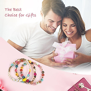 SUTOUG 1000PCS Colourful Letter Beads for Threading, 4 x 7 MM, A-Z White Letter Beads and Colourful Heart Beads, Acrylic Round Beads for Jewellery DIY Making Crafts Bracelets Necklaces Ornaments-Gold