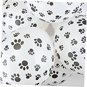 Abaodam 24 pcs black trim black balloons happy birthday ballons ballon animals ballon party cat paw printed balloons Paw Balloon Garland balloon party decoration printed latex balloons pet