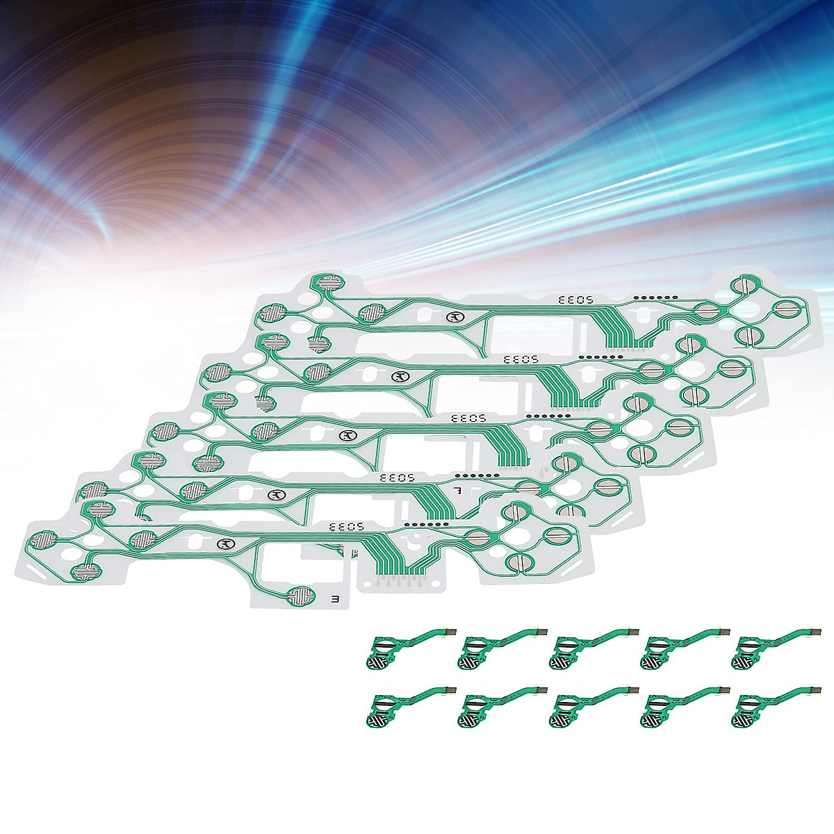 Kafuty-1 5 Set Flexible Flat Cable for PS5 Gamepad Handle, FPC Flexible Cable Replacement Part Accessory for PS5, Replacement Flex Ribbon Circuit Board for PS5 Controller Conductive Film