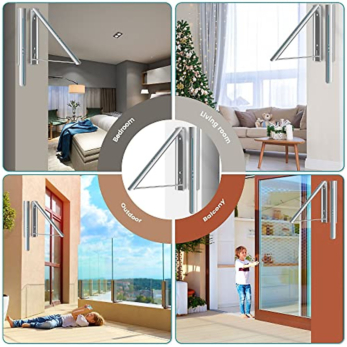 Vaselin Invisible Clothes Drying Rack, Retractable Clothes Drying Rack, Wall Mounted Clothes Drying Rack, for Laundry Room Space 13.7 x 1.85x 0.51inches