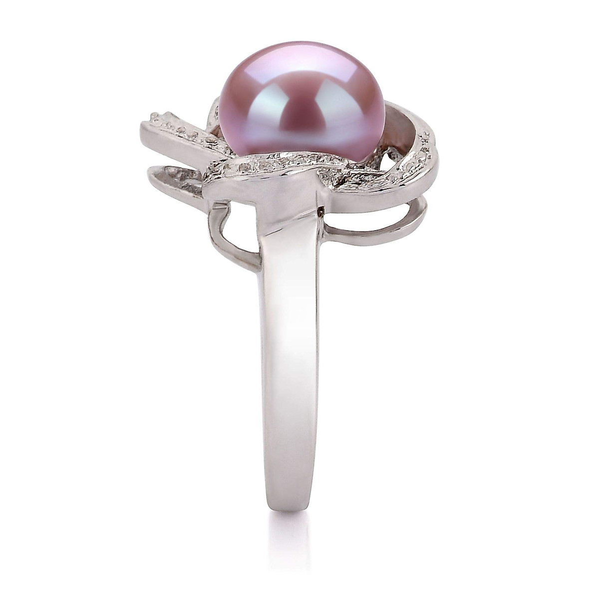 Fiona Lavender 9-10mm AA Quality Freshwater 925 Sterling Silver Cultured Pearl Ring For Women - Size-7