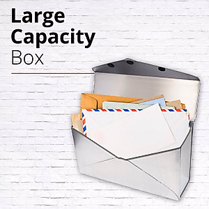 NACH Mailboxes for Outside Wall Mount, 12.5 x 5 x 10 inch, Stainless Steel Mail Box Wall Mounted, Waterproof Mailbox for Door - The Modern Envelope Mailbox