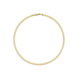Amazon Essentials 14K Gold Plated Double Herringbone Chain 18", Yellow Gold
