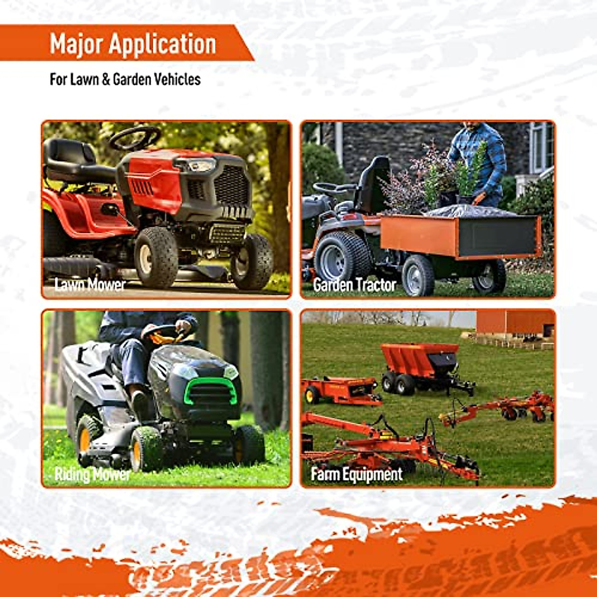 HALBERD 2 PCS 15x6.00-6 Lawn Mower Tires 4PR Turf Saver Lawn & Garden Tires for Garden Tractor Riding Mower, Tubeless