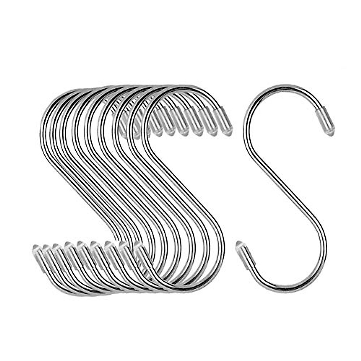 S Hooks Heavy Duty, S Hooks for Hanging Plants,Clothes,Pots,Pans,Cups,Bags,Jeans,Towels and in Work Shop,Bathroom,Garden 10 Pack 3.5Inch