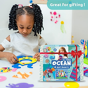 jackinthebox Under The Sea Themed Craft Kit | Includes Beautiful Felt Mermaid Sewing Kit | 6 Different Crafts-in-1 | Best Gift Girls Ages 6 to 10 Years (6-in-1)