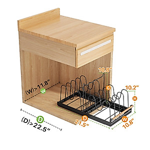 Pull out Cabinet Organizer, Cookie Sheet Organizer for Cabinet, Cutting Board, Bakeware, Sliding Pot Lid Organizer for Cabinet with Adjustable Wire Dividers, Slide out Kitchen Cabinet Organizer