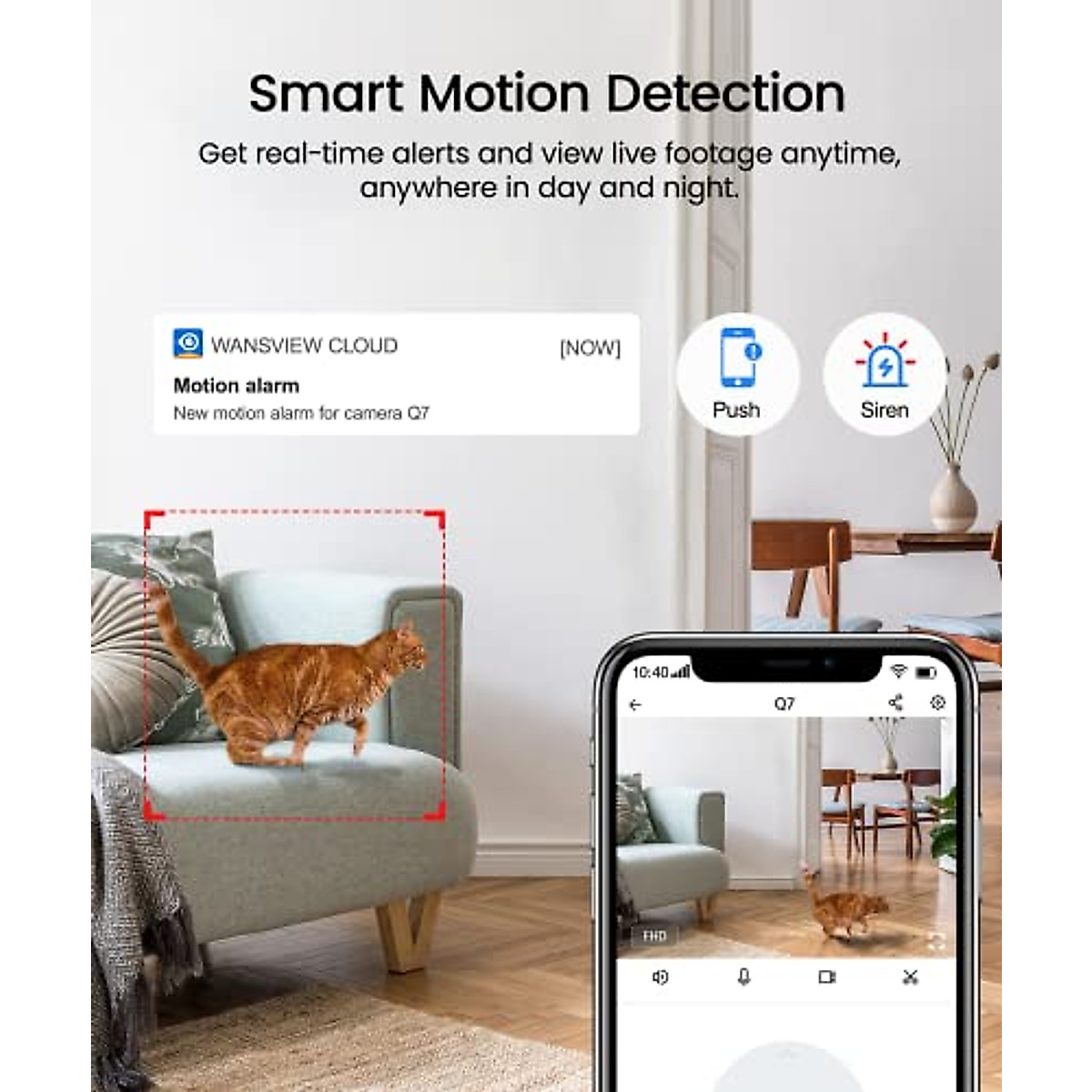 wansview Security Camera Indoor Wireless for Pet 2K Cameras for Home Security with Phone app and Motion Detection,Cat/Dog/Nanny/Baby Camera with Pan Tilt, SD Card & Cloud Storage, Works with Alexa