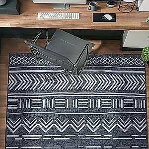 Rugshop Contemporary Geometric Bohemian Stain Resistant Flat Weave Eco Friendly Premium Recycled Machine Washable Area Rug 8'4"x11'6" Dark Gray