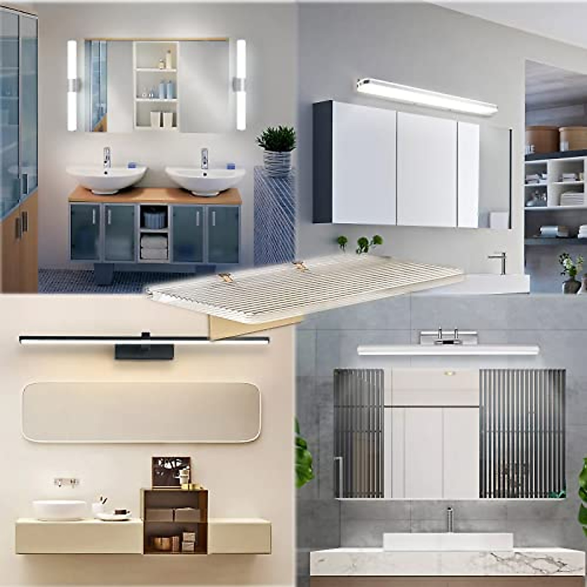 WANLIAN Floating Wall Shelves Shower Phone Holder Wall Mount Acrylic Shelves for Kitchen and Bathroom,Plexiglass Floating Display Shelf for Bathroom, Kitchen, Toilet, Bedroom, Office (Black)