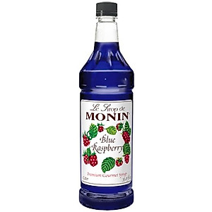 Premium Gourmet Syrup, Blue Cotton Candy and Blue Raspberry, 33.8 Ounce (Pack of 2) - with Make Your Day Stirrer