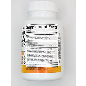 Clean Nutraceuticals Ashwagandha Maca Root Fenugreek Supplement with Tongkat Ali Ginseng - Assists with Stress, Mood & Thyroid - Ashwagandha Capsules Fenugreek Caps - 1 Pack