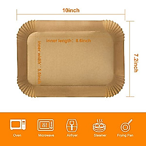 Air Fryer Disposable Paper Liner for Ninja Dual,100PCS Air Fryer Liners Rectangle 8.6x 5.5'', Air fryer Parchment Liners for Ninja DZ201 DZ401, Air Fryer Accessories Baking Paper For Ninja Foodi Dual