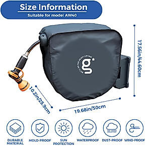 Giraffe Tools AW40 Garden Hose Reel Cover UV Resistant, Waterproof and Anti-Fading Cover for Water Hose Reel