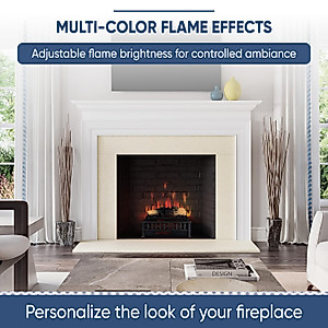 Country Living 23 inch Electric Log Set | 1000 Sq Ft Heater - Faux Logs Insert with Infrared Flames for Existing Fireplaces | Remote Control Included