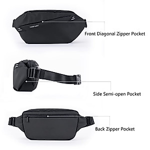 Carfany Expandable Crossbody Sling Bag Unisex Water Resistant Chest Shoulder Backpack Casual Daypack For Travel Outdoor