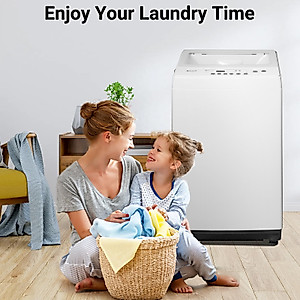 Smad 1.7 Cu. Ft Portable Washer, 12 LBS Washer Machine with 6 Programs and Wheels, Portable Washing Machine for Apartments, White