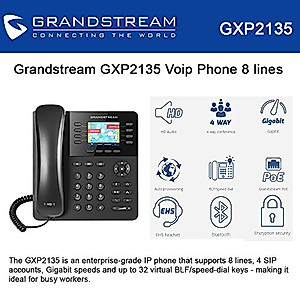 Grandstream GS-GXP2135 Enterprise IP Phone with Gigabit Speed & Supports up to 8 Lines VoIP Phone & Device