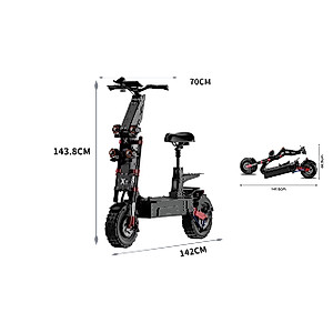Electric Scooter, Adult high Power Dual Motor Professional Folding Off Road 14inch Fat tire Large Two Wheeled Vehicle,OBARTER X7,8000W 60AH60V,Ideal Condition Speed 56MPH,Range 125 Miles (with seat)