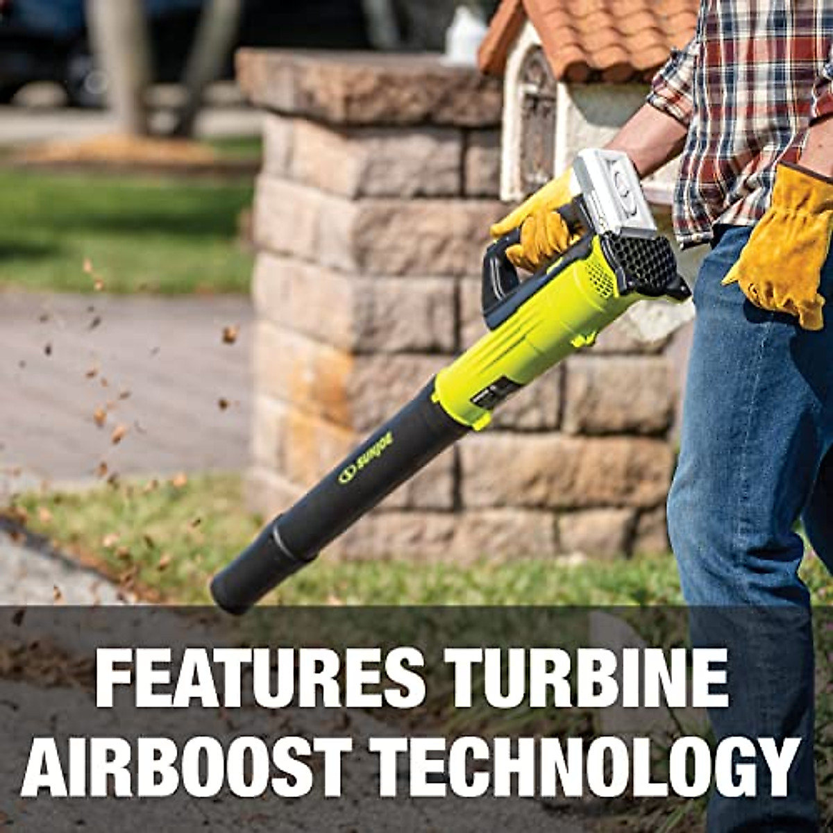 Sun Joe 24V-TB-LTE 24-Volt iON+ Jet Blower Cordless Compact Turbine Leaf Blower 100-MPH, Kit (w/2.0-Ah Battery + Quick Charger)