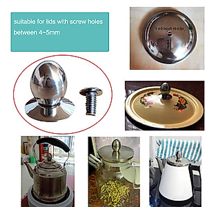 NentMent 2 Pack Glass Teapot Replacement Knob Stovetop Tea Kettle Lid Knobs for Tea Cup Cover Button Olive Shape Handle Top Cap Water Cups Covers Top Bead Accessories Lids with Screw