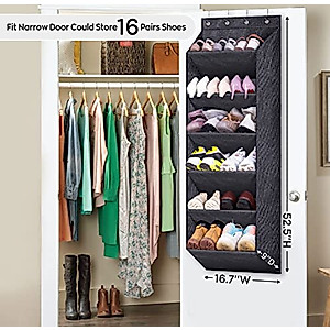 SLEEPING LAMB Shoe Rack for Door with Large Deep Pocket and Hanging Shoe Organizer for Closet Over The Door Shoe Rack
