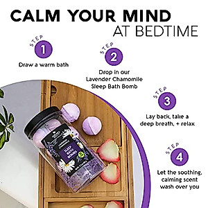 Nature's Beauty Lavender Chamomile Sleep Bath Bomb Gift Set Multi-Pack- Luxury Fizzy Relax Spa Bomb w/Vanilla + Citrus Scent Made with Coconut Oil + Witch Hazel, 17.5 oz | 10 ct ea (2 Pack)