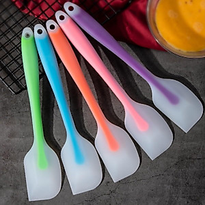 Silicone Spatulas Heat Resistant Flexible Spatula 450F with Stainless Steel Core - FDA Grade Premium Kitchen Utensils with Good Grip 27 cm Random Color (Pack of 2)