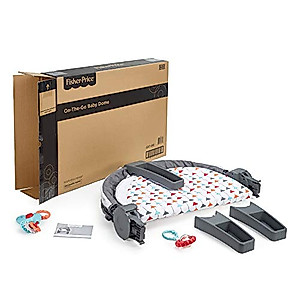 Fisher-Price Portable Bassinet and Play Space On-the-Go Baby Dome with Developmental Toys and Canopy, Arrows Away (Amazon Exclusive)