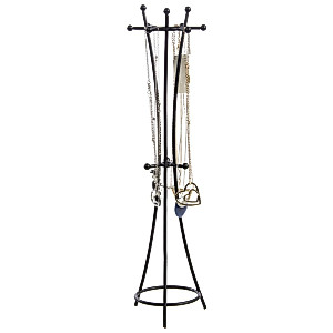 Displays2go 6-Bars Jewelry Hanger Organizer Stand for Bracelets and Earrings, 18-Inch, Black, Set of 8