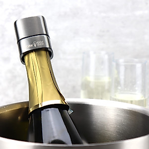 Cork Genius Champagne Stopper for Bottles, Silicone Sealed Champagne Bottle Stopper, Leakproof Sparkling Wine, Prosecco, or Champagne Saver and Sealer, Gift Accessory for Champagne