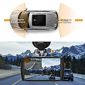 Z-Edge Dual Dash Cam 4.0" Touch Screen Front and Rear Dash Cam FHD 1080P with Night Mode, 32GB Card Included,155 Degree Wide Angle, WDR, G-Sensor, Loop Recording, Support 256GB Max