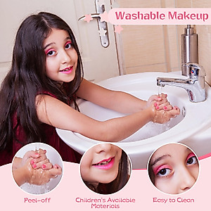 Kids Makeup Kit for Girl, Real Washable Kids Makeup Toy Kit, Little Girls Makeup Toy, Toddler Make up Set & Non-Toxic Cosmetic Set Age 3-12Year Olds Child Birthday Gift