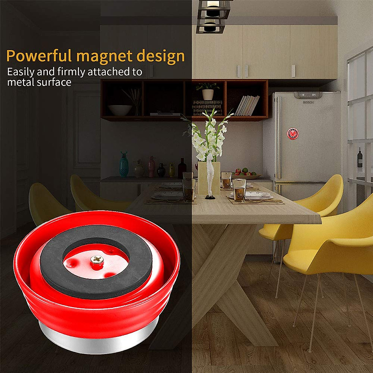 Kitchen Timer, Kitchen Countdown Cooking Timer Reminder No Battery Required Magnetic Time Management Timer Red