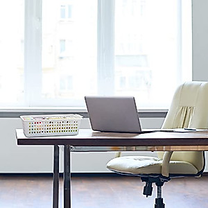 Yarebest 6-Pack White Plastic Storage Basket, Small Storage Bins
