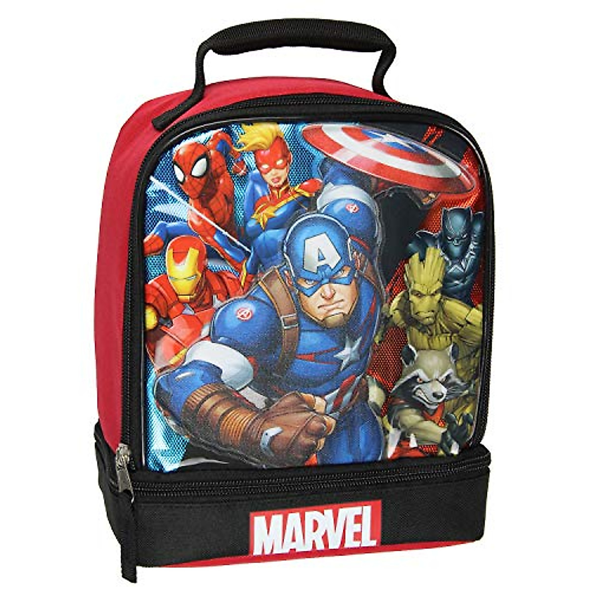 Marvel Universe Comics Avengers Captain America Dual Compartment Insulated Lunch Box