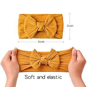 10 PCS Baby Headbands Nylon Hairbands with Bows for Newborn Infant Girl Toddler Kids Handmade Hair Accessories