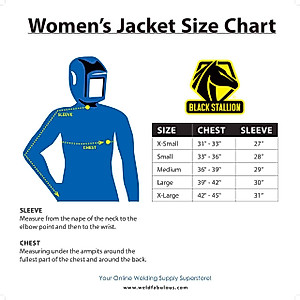 Black Stallion JF1015-NB AngelFire Women's FR Cotton Welding Jacket, Navy & Black, Large