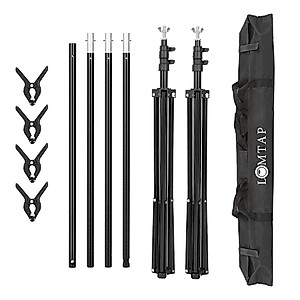 LOMTAP Background Stand Heavy Duty 6.5x10ft/ 2x3m Backdrop Support System Photography Photo Video Studio Kit with Carrying Bag for Adjustable Height and Width Shooting Photo Studio