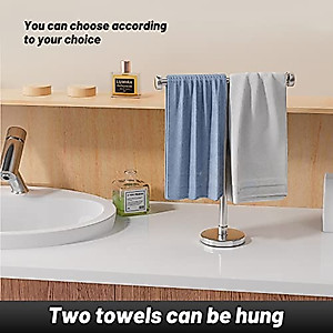 VEHHE Hand Towel Holder Stand - Stainless Steel Hand Towel Stand with Suction Cups, Countertop Free Standing Hand Towel Holder for Bathroom, Kitchen or Vanity